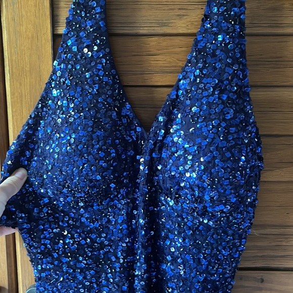 Dresses | Blue Sequin Evening Gown | Poshmark